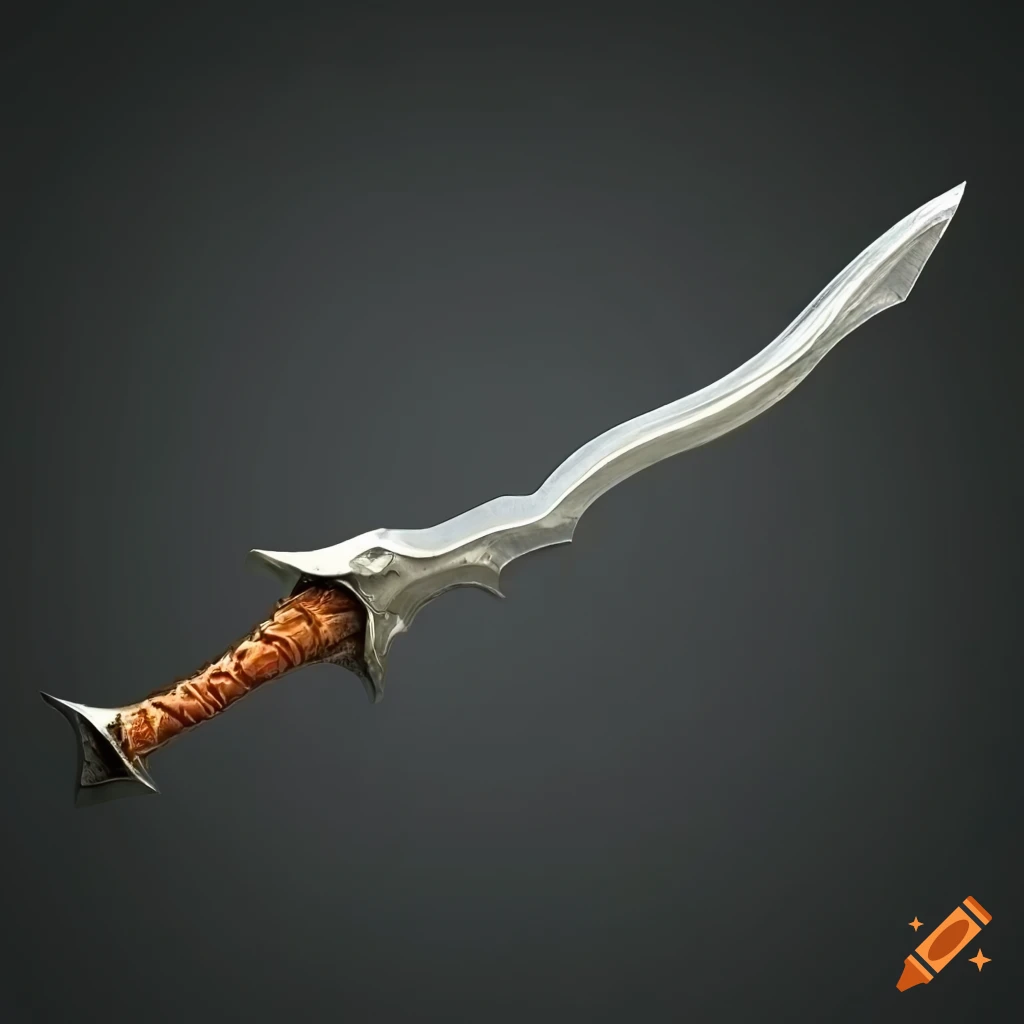 Magic curved fantasy sword on Craiyon