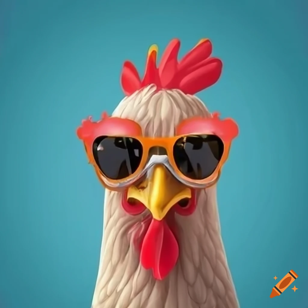 Cool chicken wearing sunglasses on Craiyon