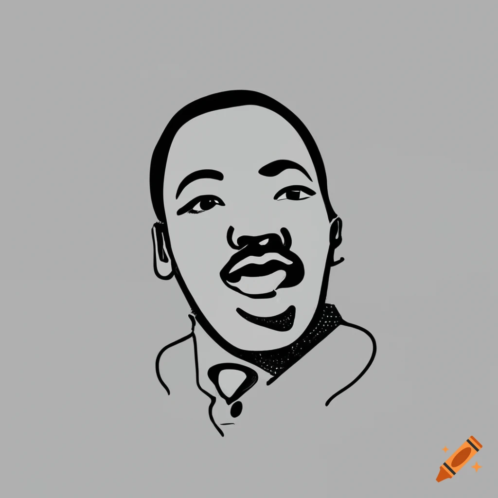 Minimalist one line icon cartoon of martin luther king jr on Craiyon
