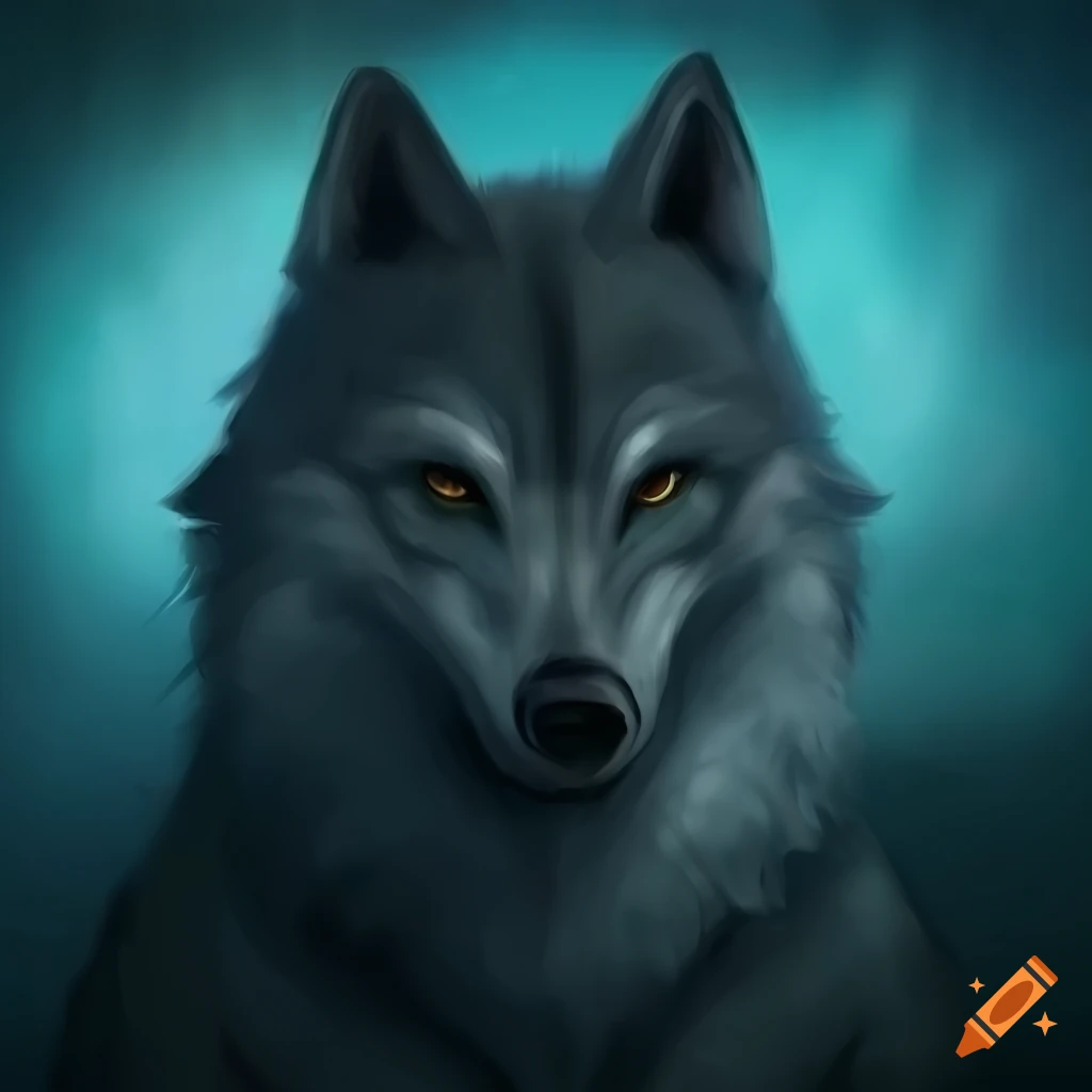 Anthropomorphic white wolf mid torso portrait in stellaris art style on ...