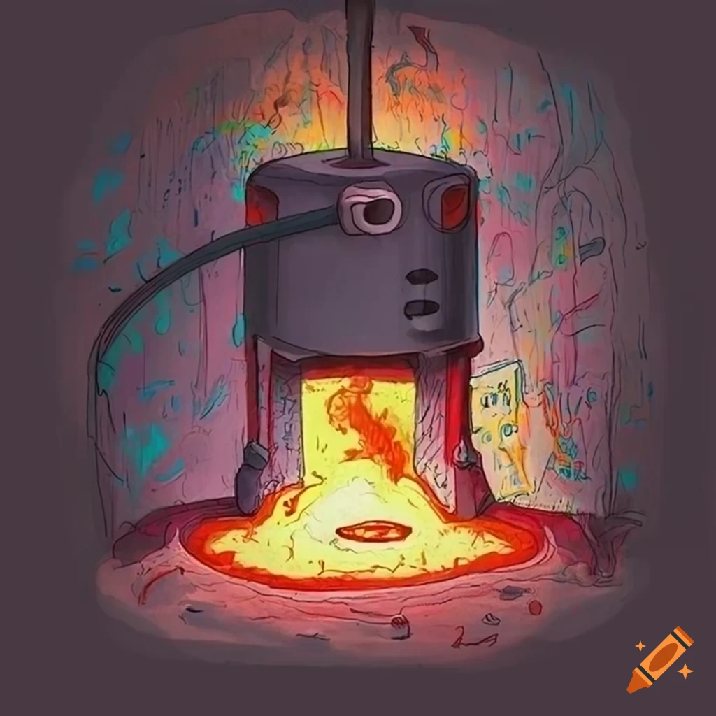 Basement furnace drawing on Craiyon