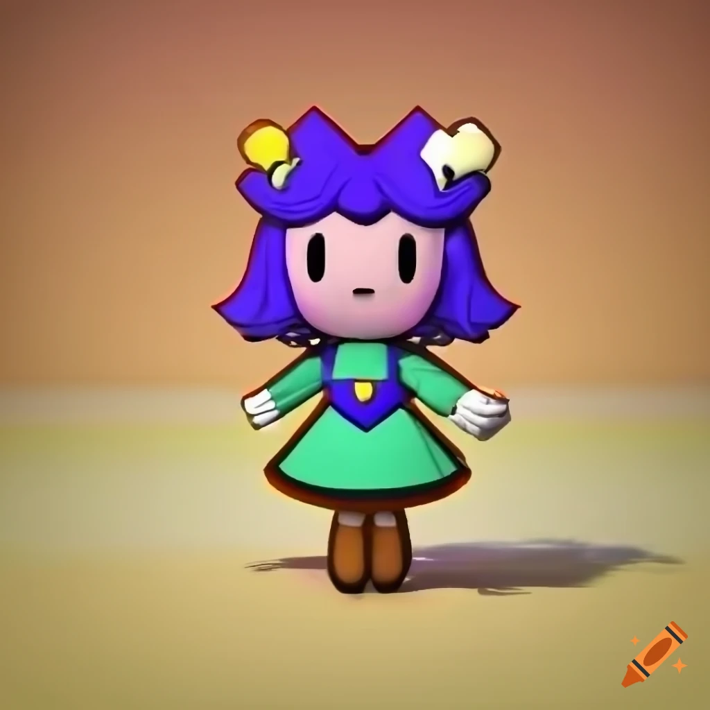 Luvbi character from super paper mario in 3d on Craiyon