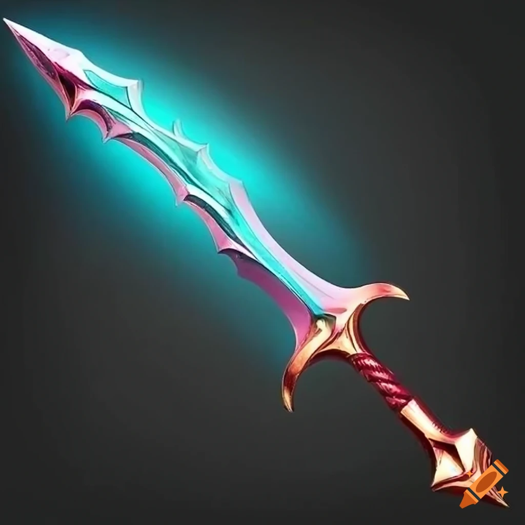 Magical curved fantasy sword on Craiyon