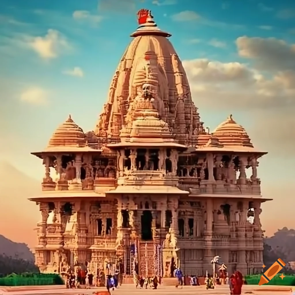 Grand ayodhya temple, majestic and mythological on Craiyon