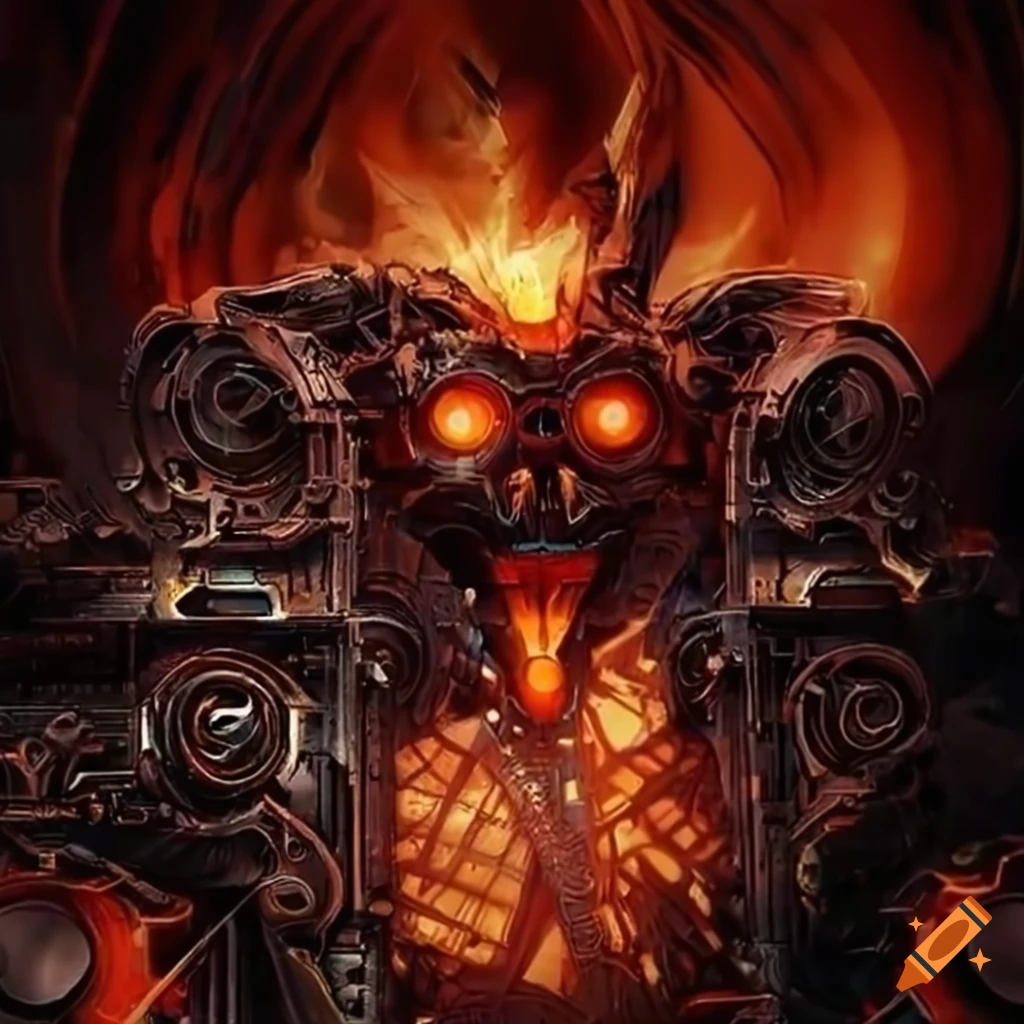 Futuristic mechanical design 'hell' on Craiyon