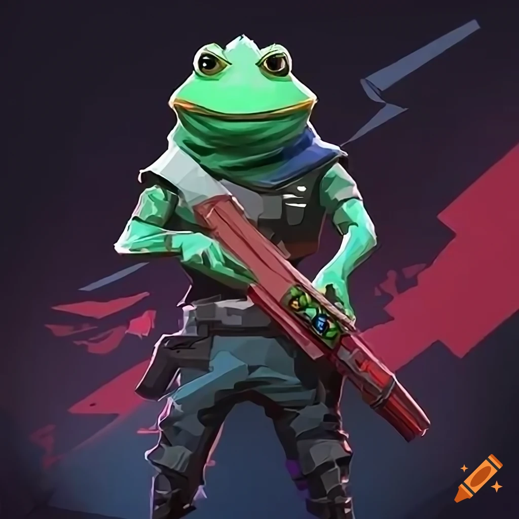 Frog playing valorant video game on Craiyon