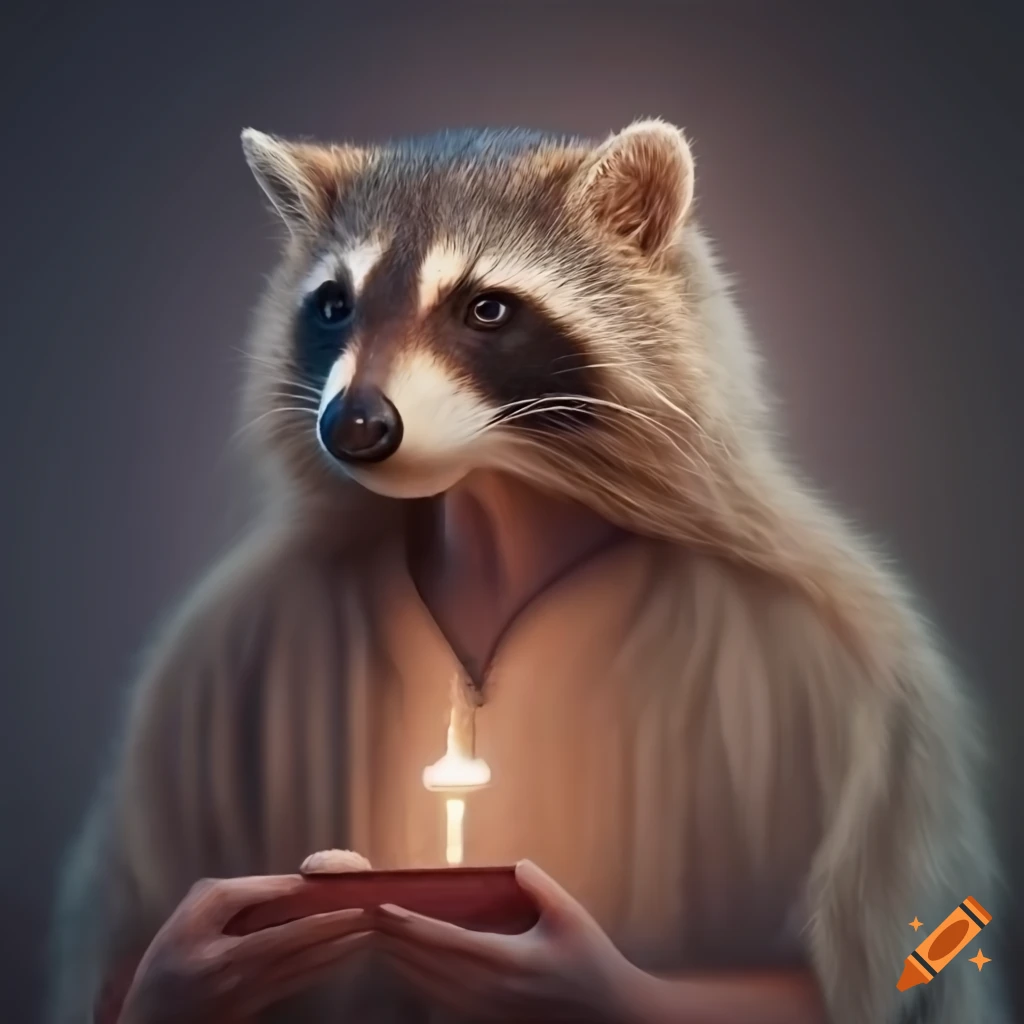 Artwork of jesus with a raccoon head on Craiyon