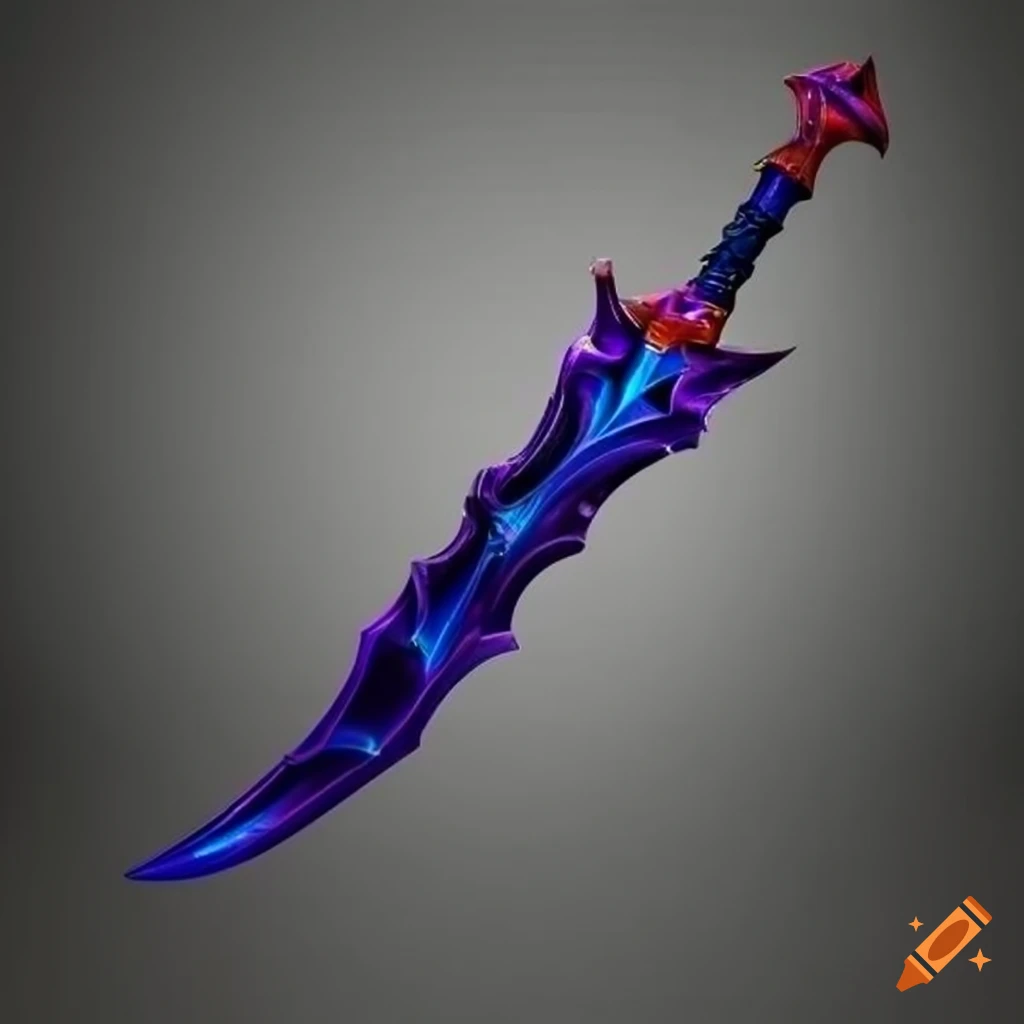 Magic curved fantasy sword on Craiyon