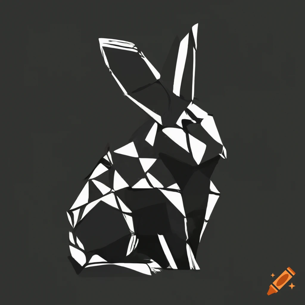 Geometric bunny lying low on Craiyon