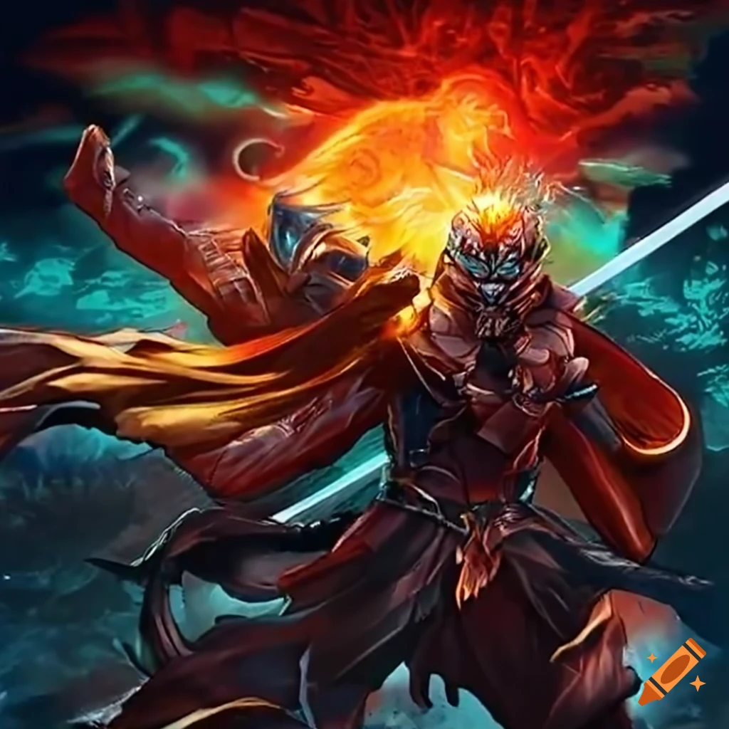 Ethereal weaving glowing in flame on Craiyon