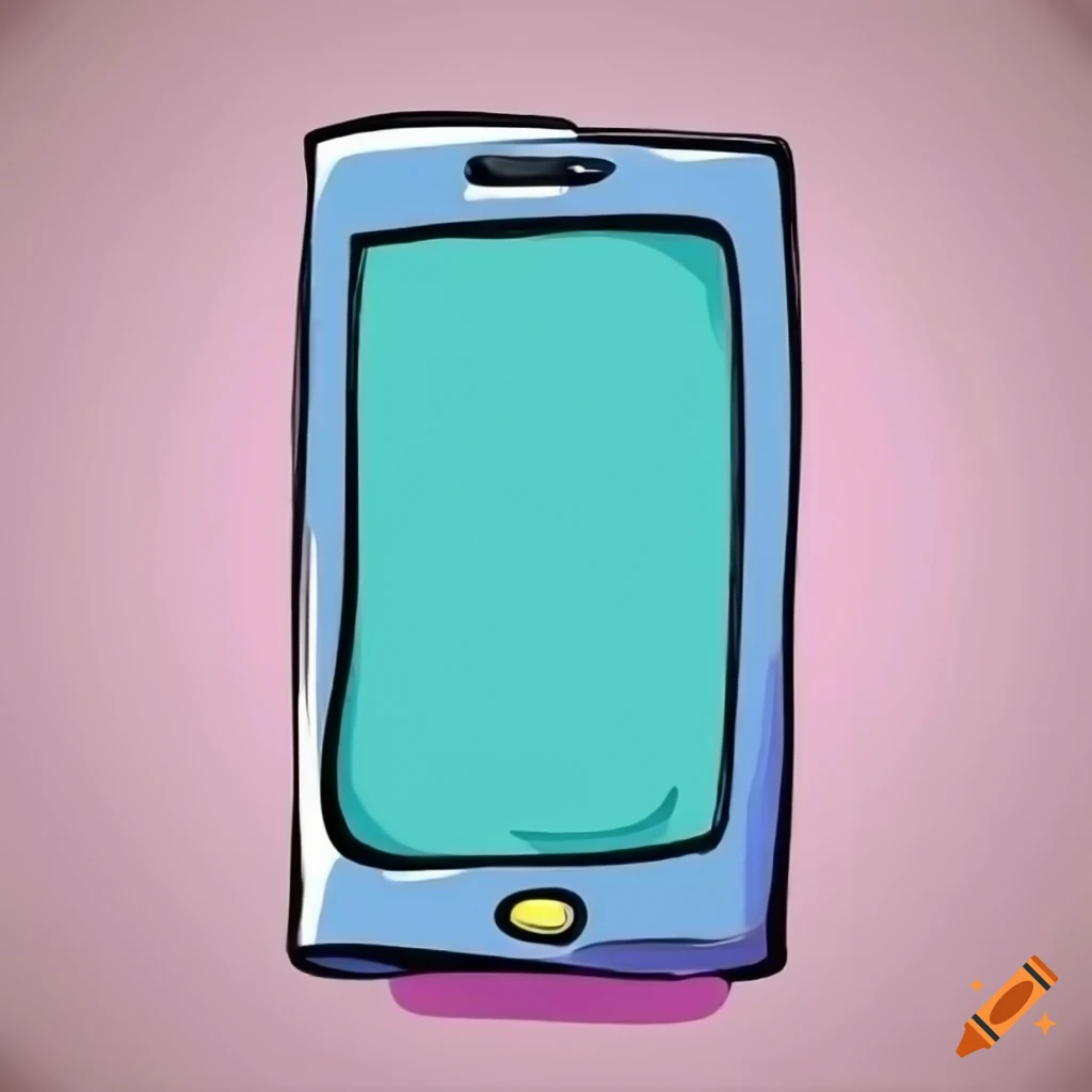 Smartphone in cartoon style on Craiyon