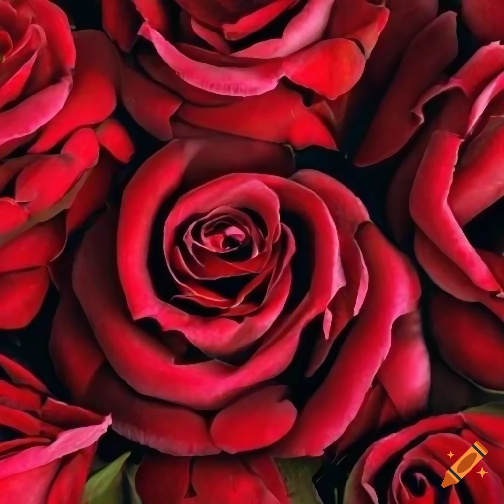 Texture pattern of red roses on Craiyon