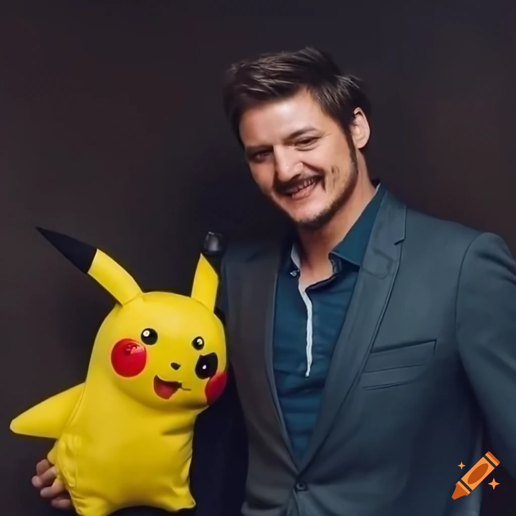 Pedro pascal dressed as pikachu in highly detailed cosplay on Craiyon