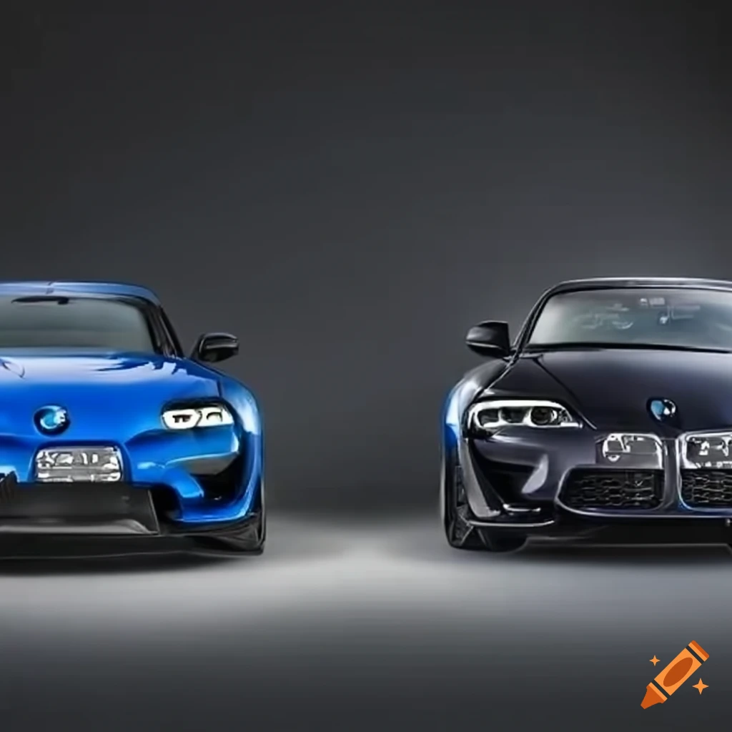Bmw versus supra mk4 racecar competition on Craiyon