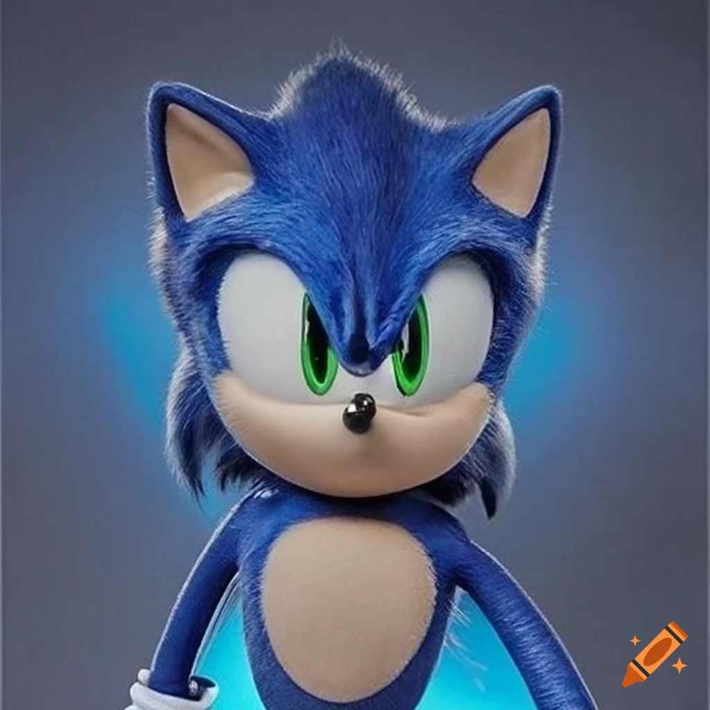 Sonic the hedgehog movie still in dark blue on Craiyon