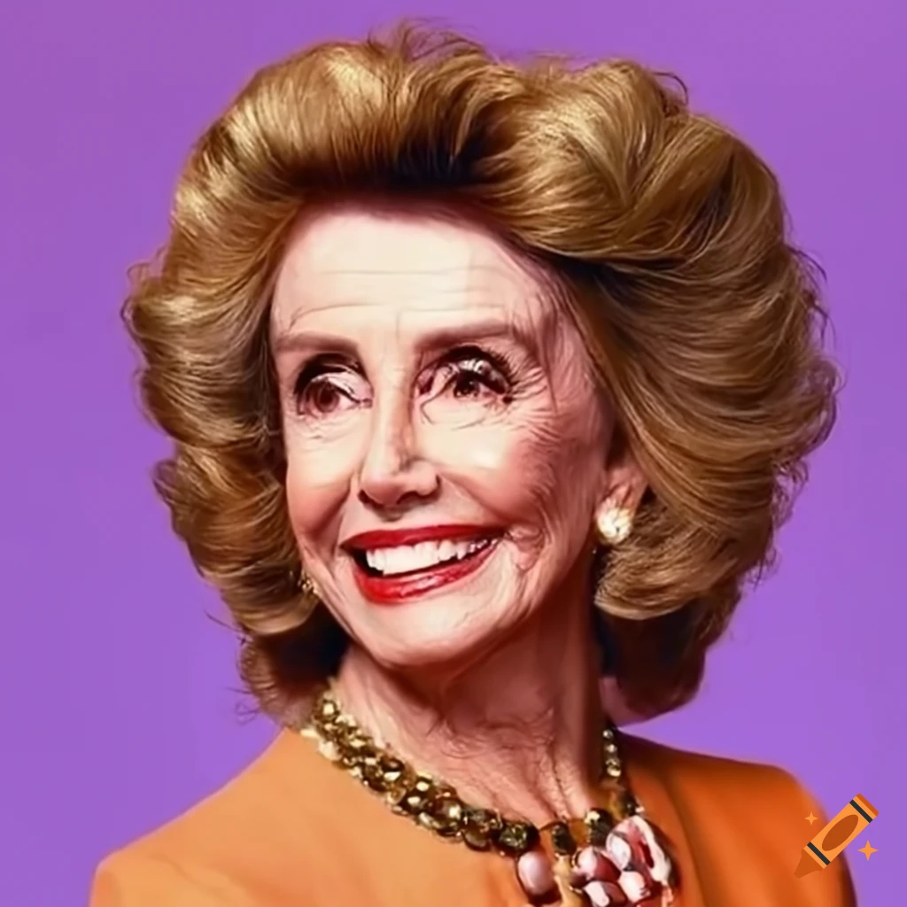 Nancy Pelosi depicted as 80's sitcom Golden Girl character on Craiyon