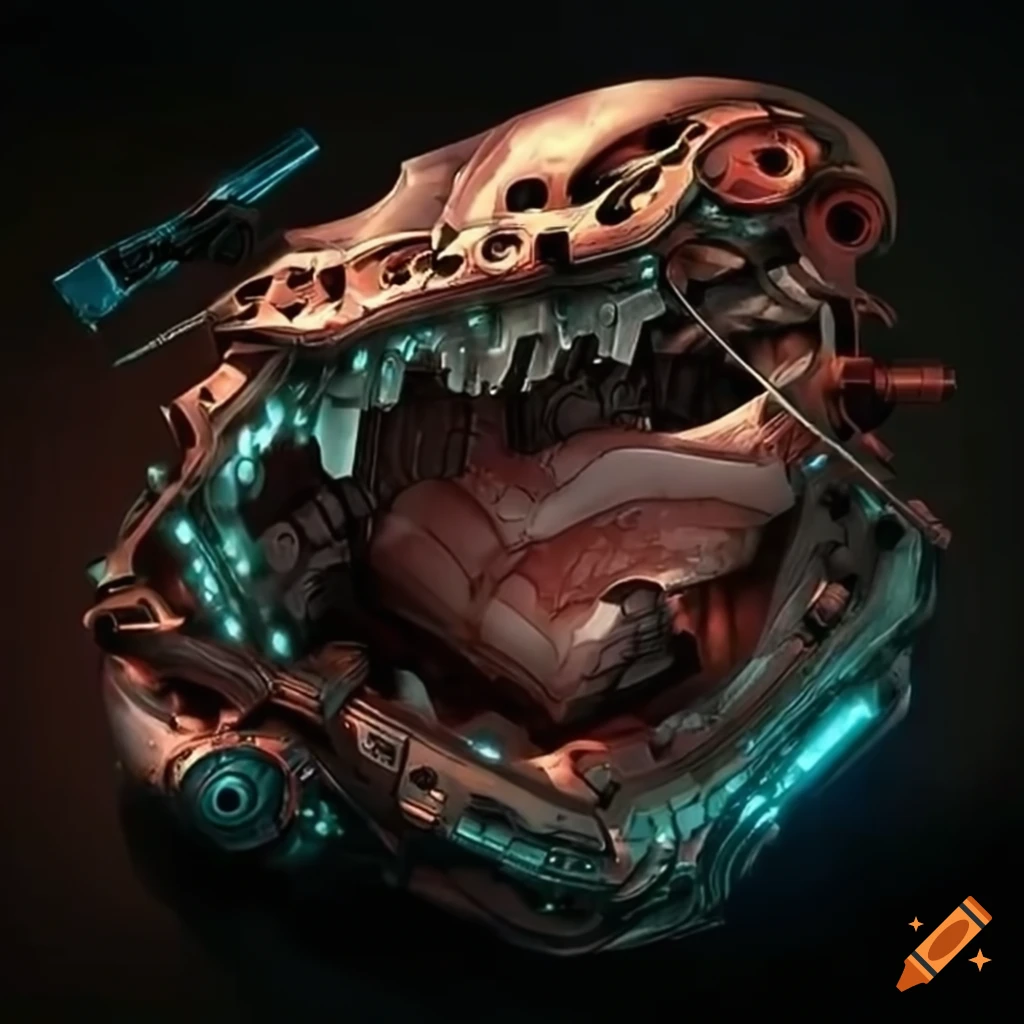 Futuristic mechanical design 'hell' on Craiyon