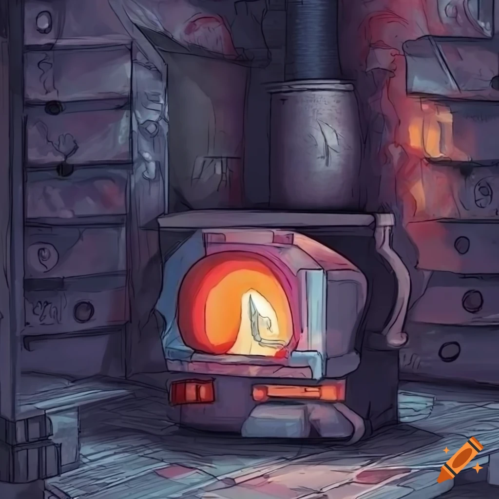 Basement furnace drawing on Craiyon