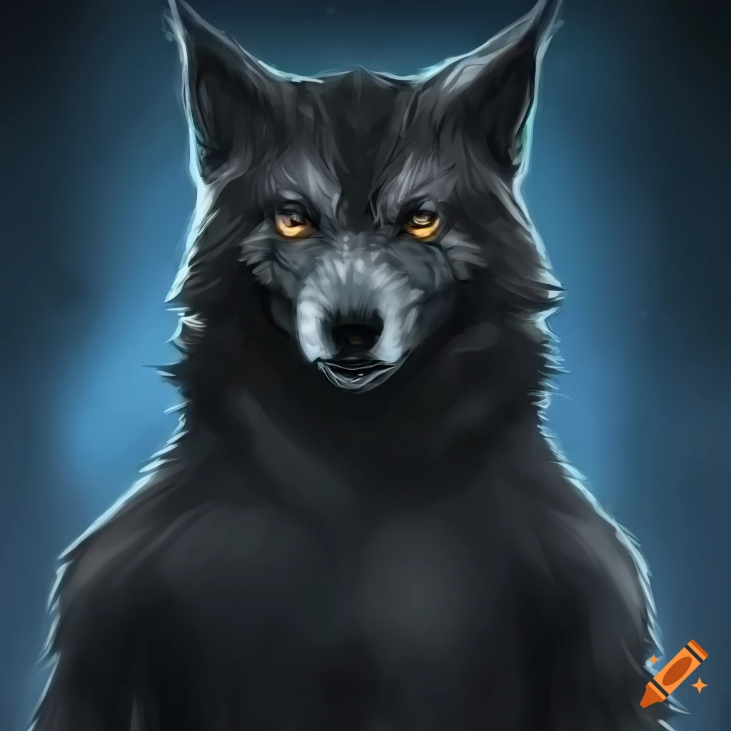 Humanoid wolf portrait in stellaris art style on Craiyon