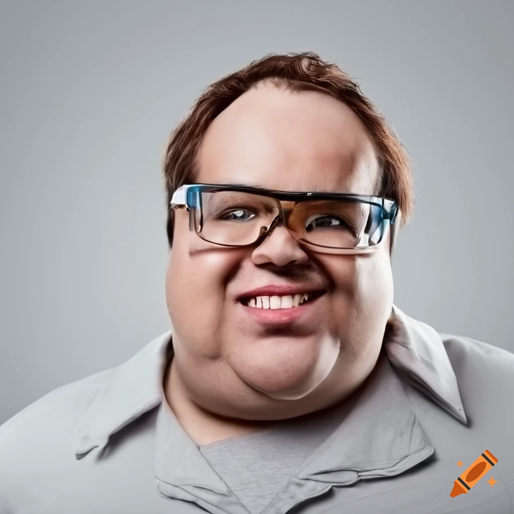 Smiling scientist man with glasses on light gray background on Craiyon