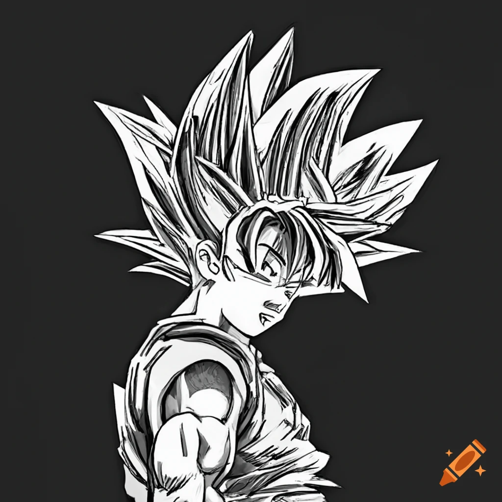 Goku super saiyan god viewed from behind on Craiyon