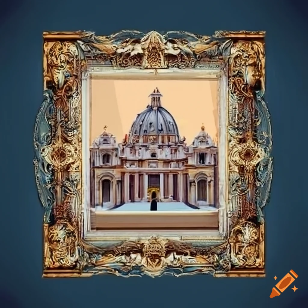 Square frame border with vatican church design on Craiyon