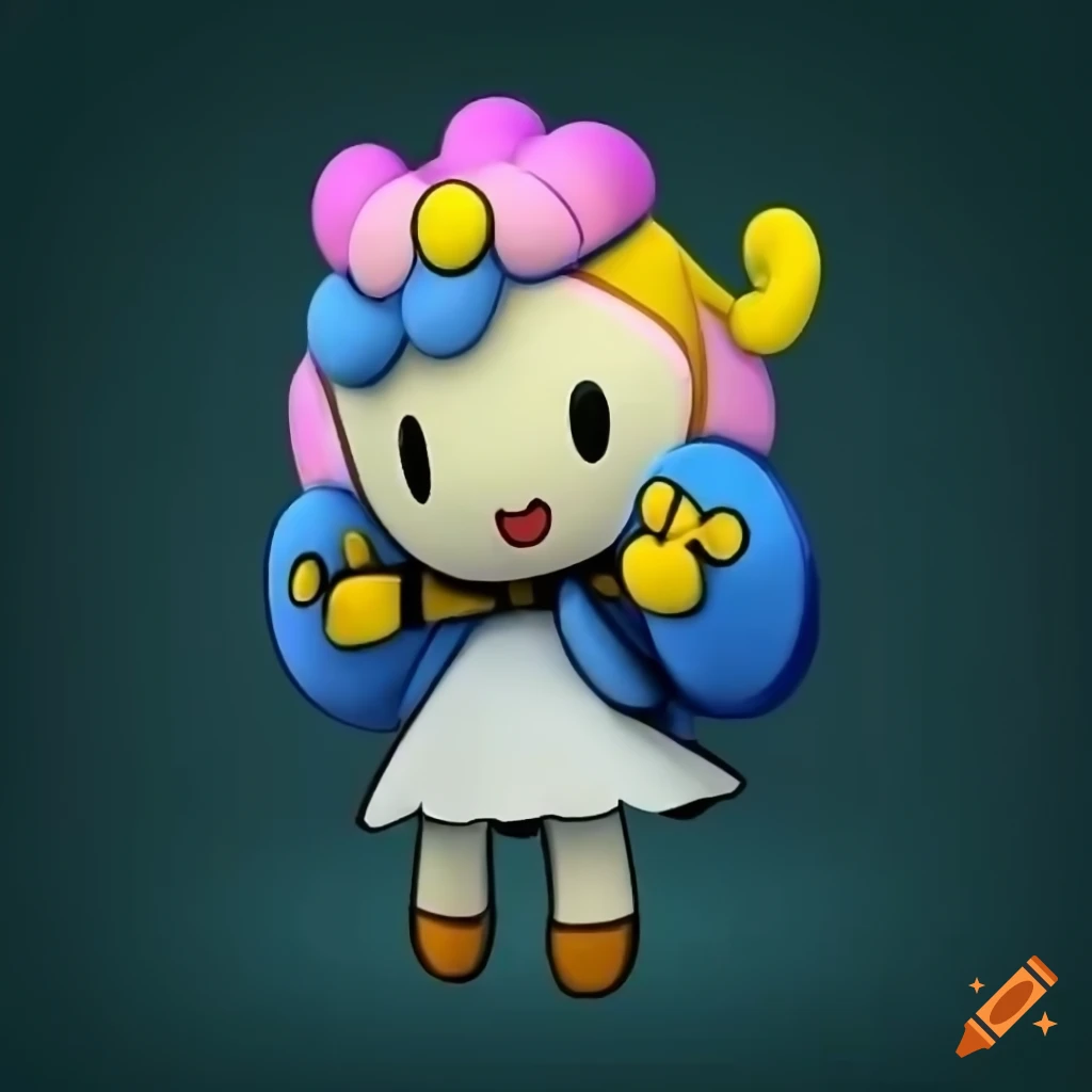 Luvbi character from super paper mario in 3d on Craiyon