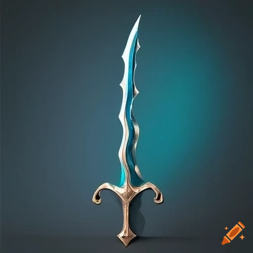 Magic curved fantasy sword on Craiyon