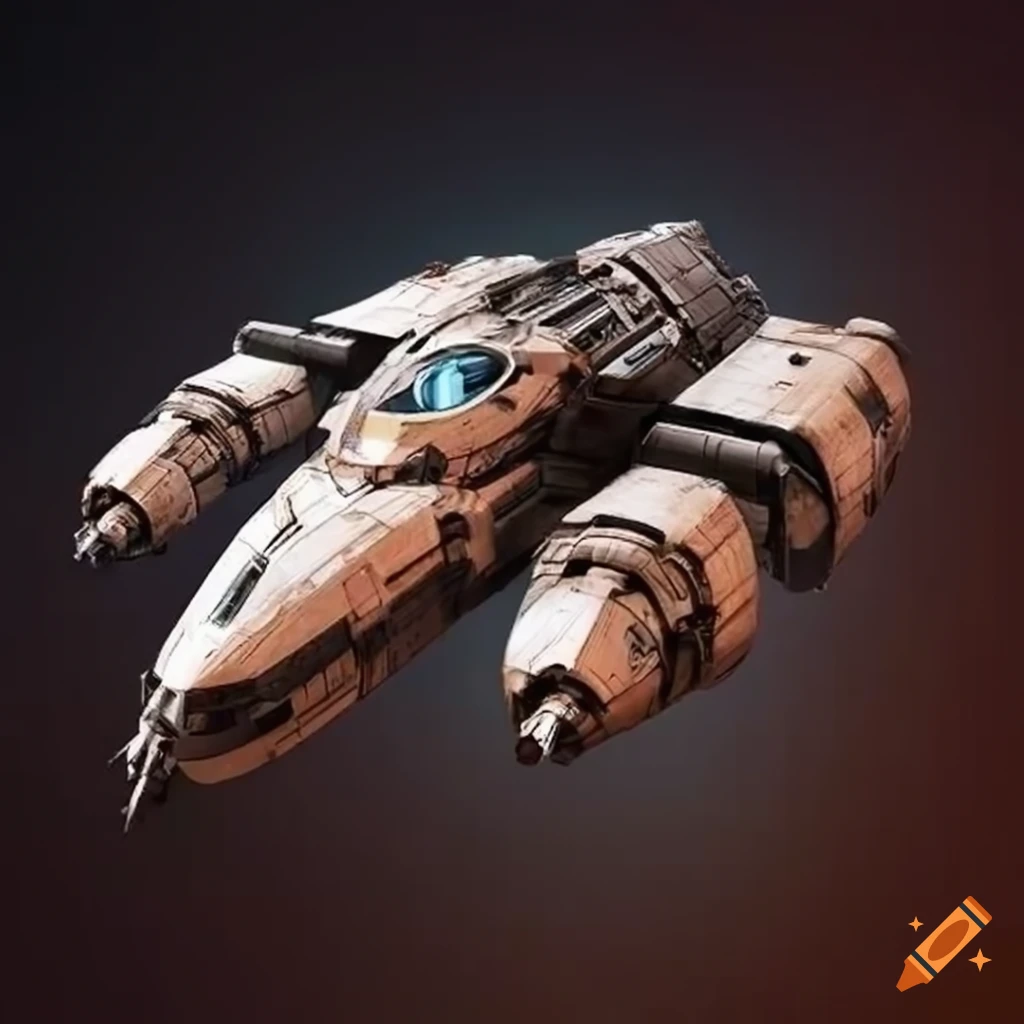 Small spaceship freighter for a 1-3 person crew on Craiyon