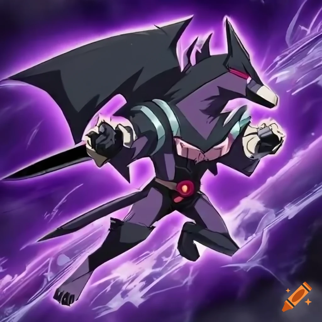 Void wolf with black sword in yu-gi-oh on Craiyon