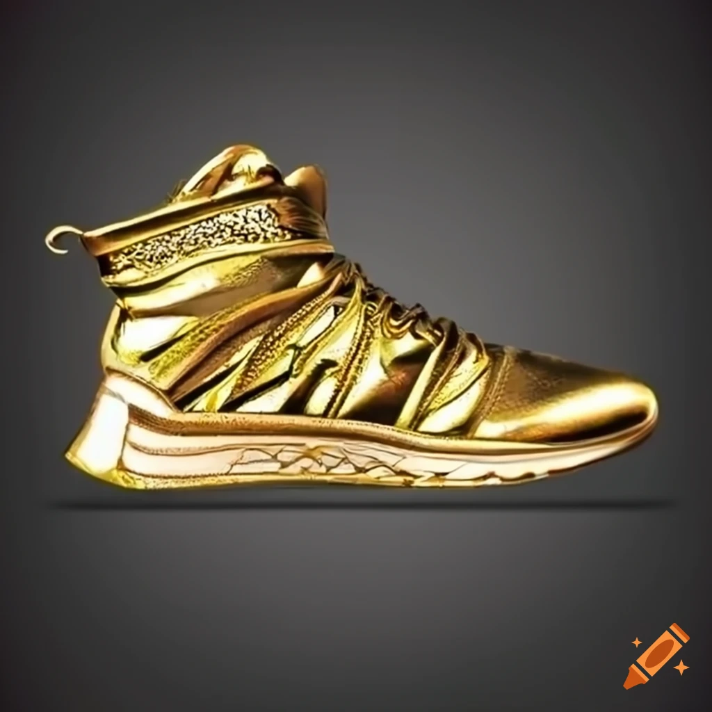 Fantasy gold sport shoe on Craiyon