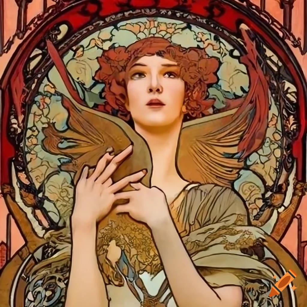 Painting of picts warriors by alphonse mucha on Craiyon