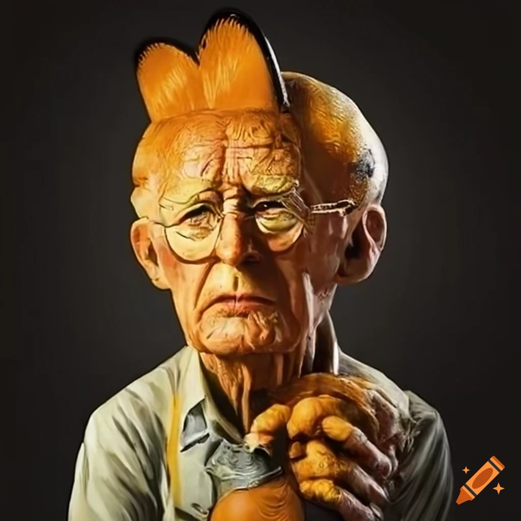 Illustration sculpture of garfield in a graphic novel style on Craiyon