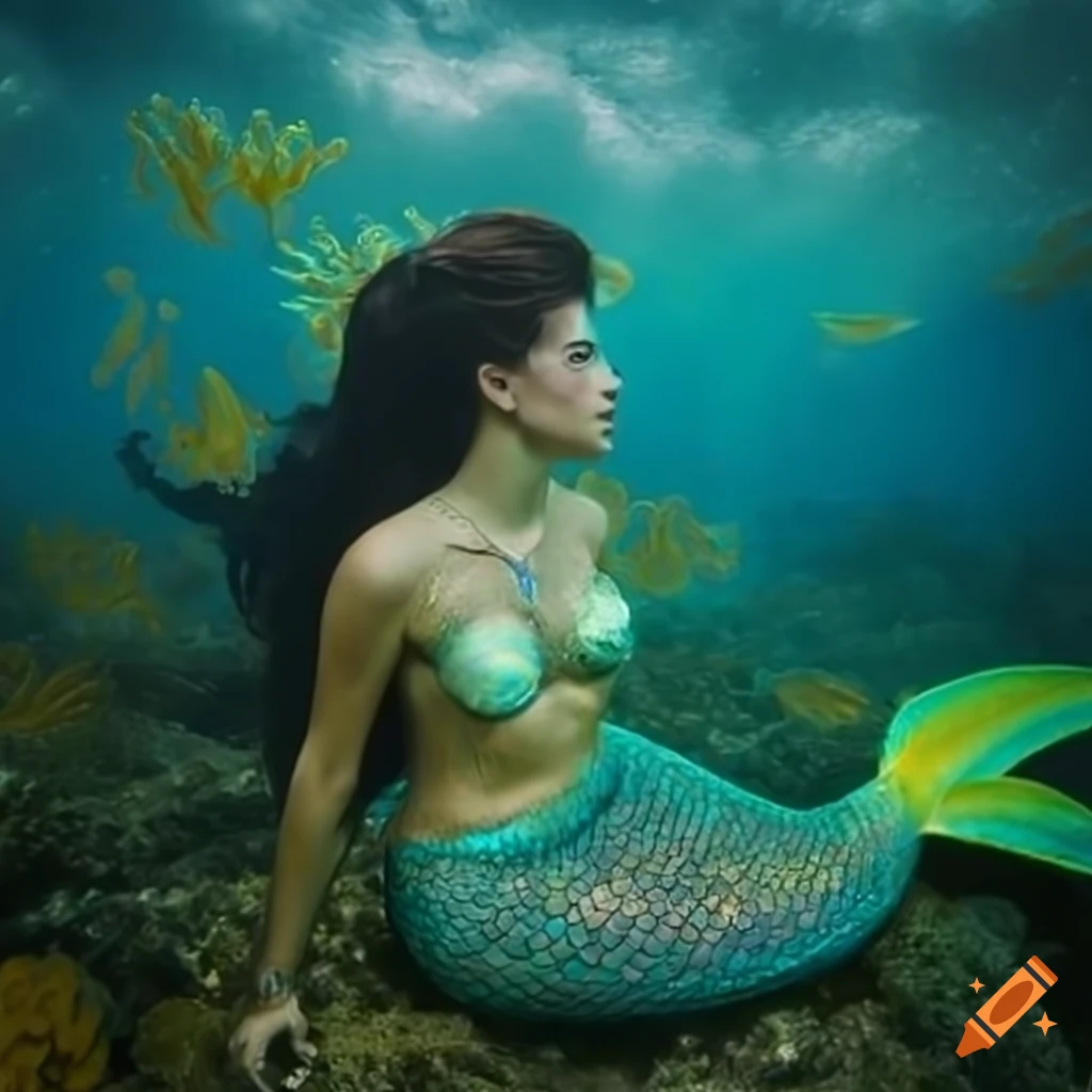 Two mermaid goddesses overseeing an enchanting realm on Craiyon