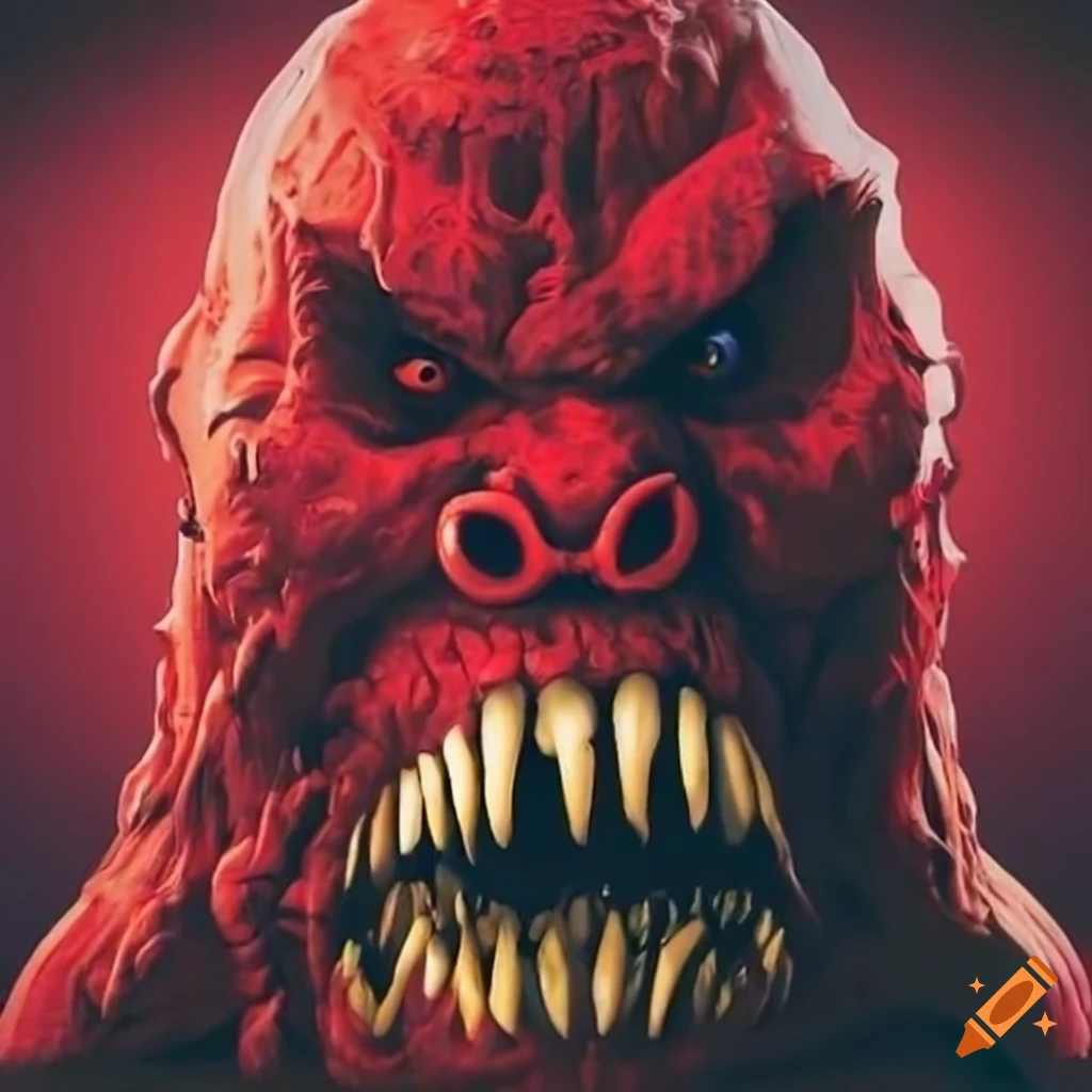 Scary red monster on Craiyon