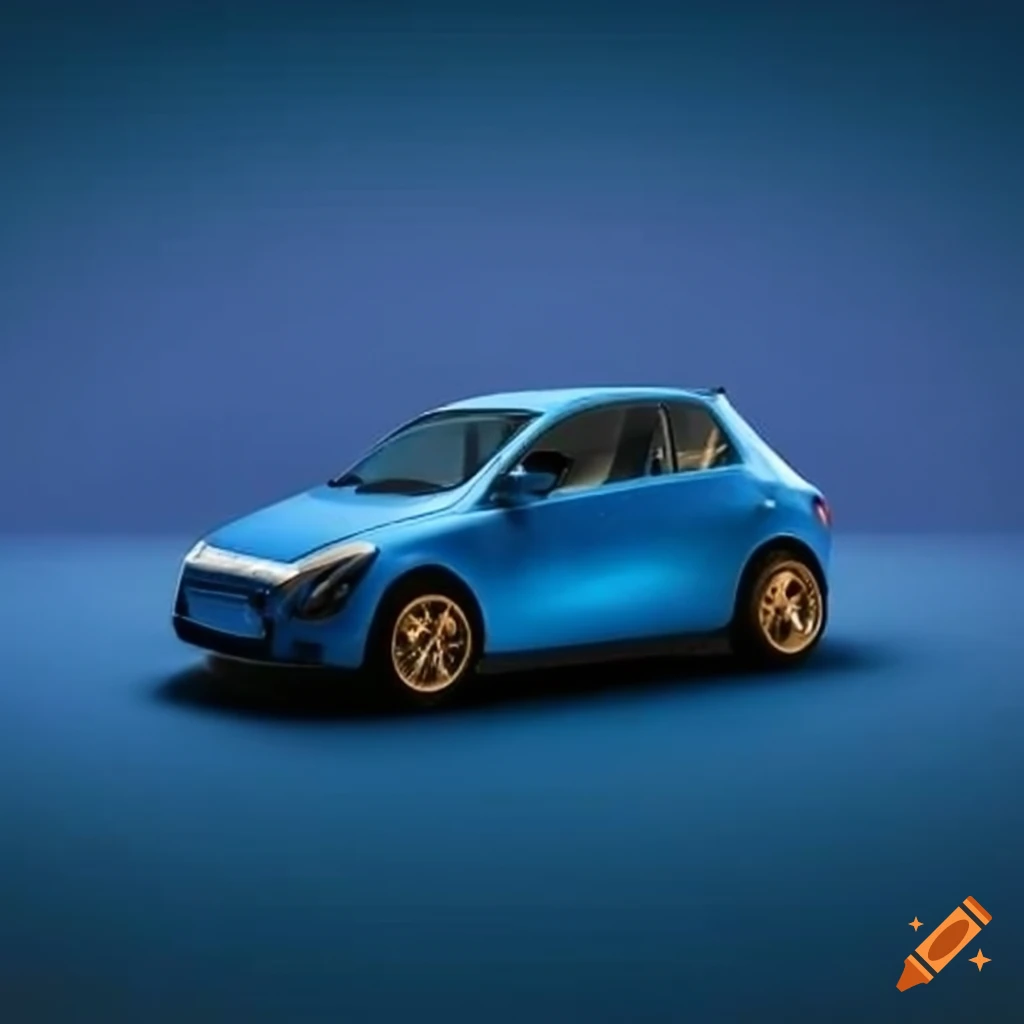 Blue basic car on Craiyon