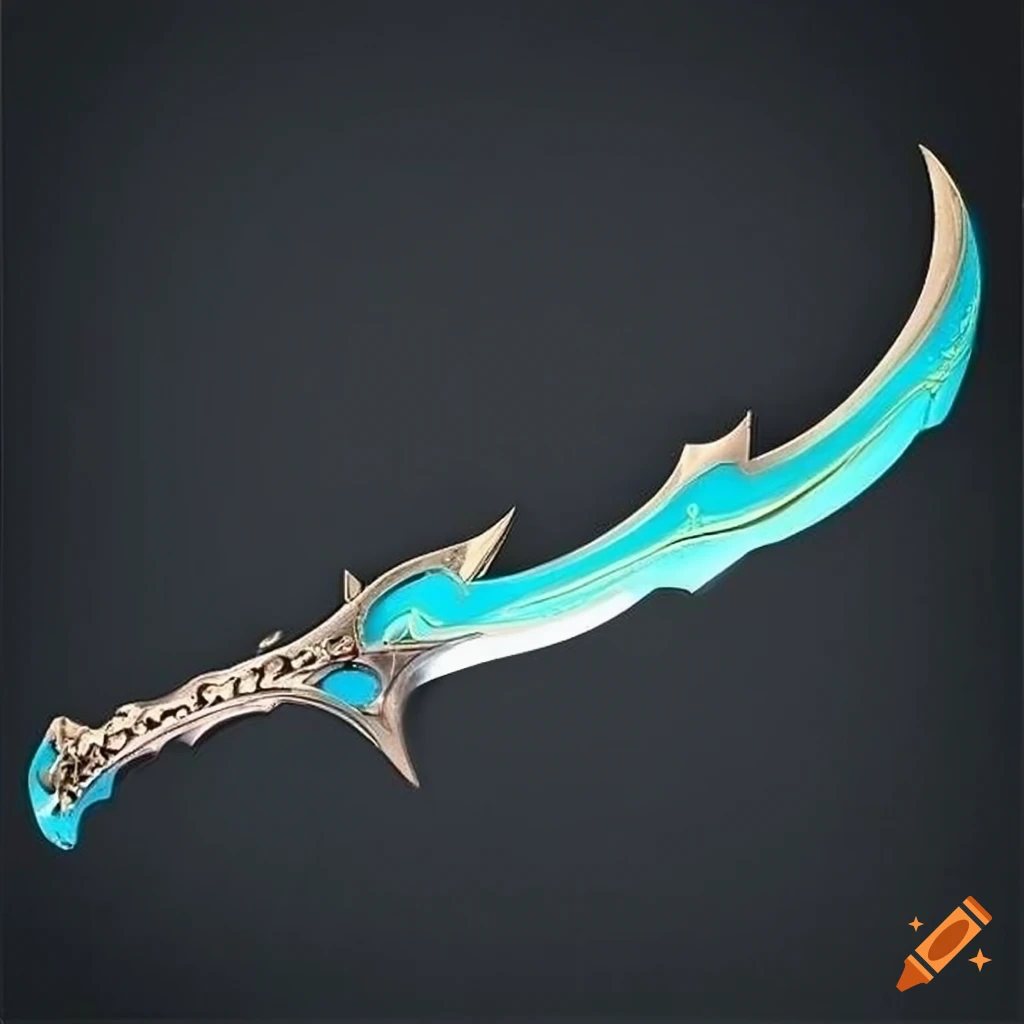 Magic curved fantasy sword on Craiyon