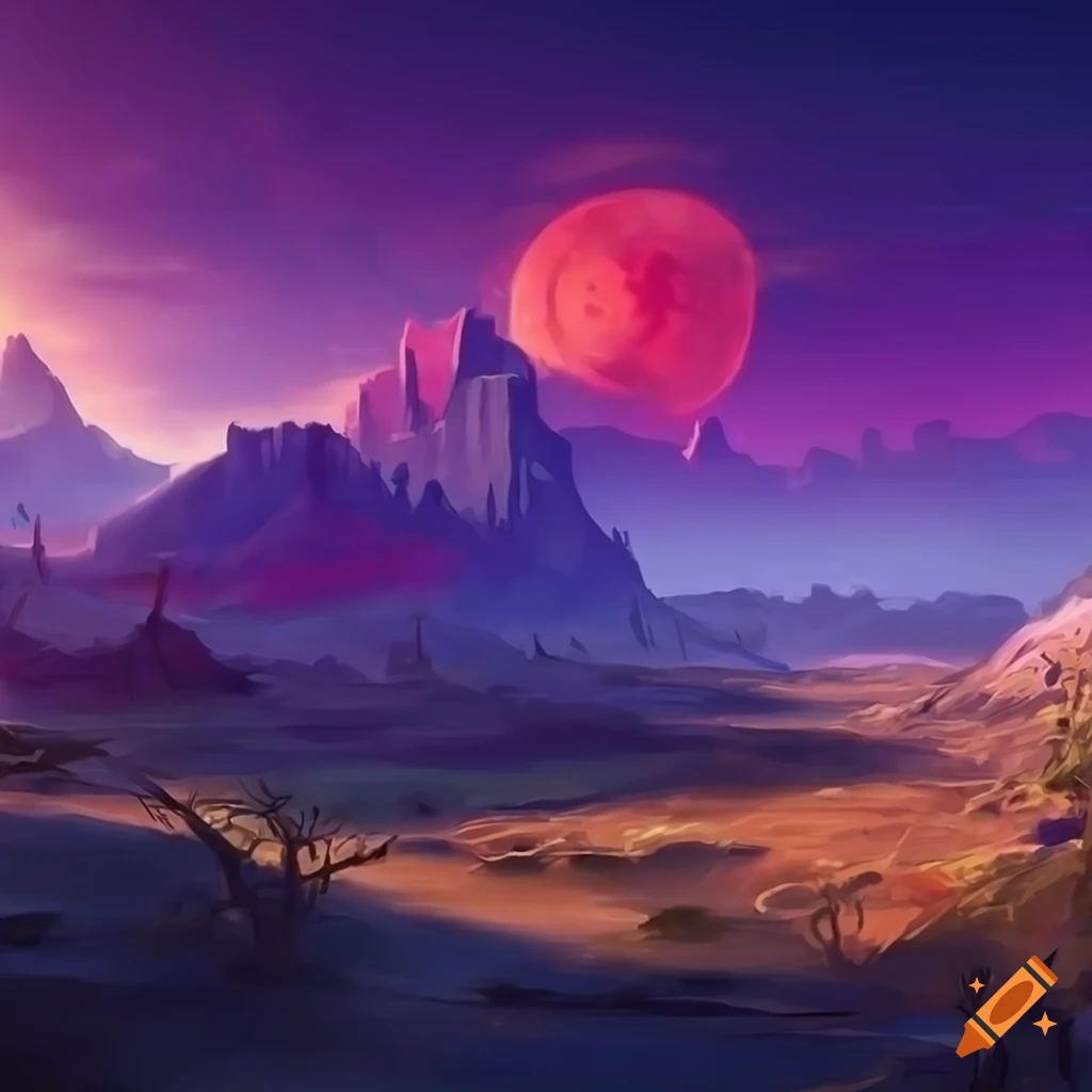 Detailed 4k fantasy sci-fi MMO concept art of colorful environment with ...