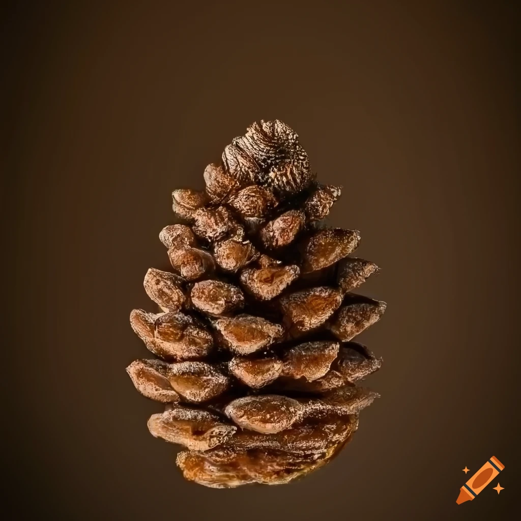 Pine cone on dark brown background on Craiyon