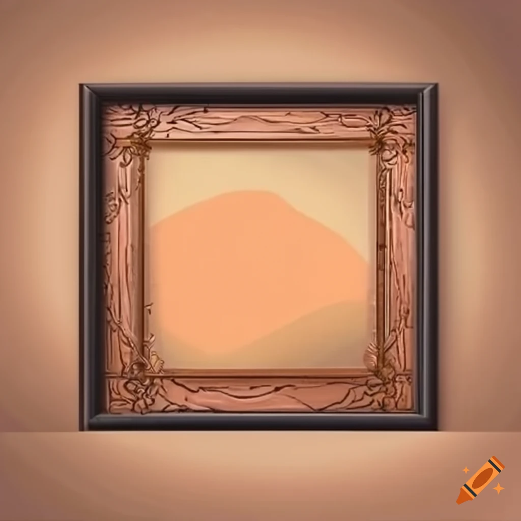 2d square border frame with wild west desert design on Craiyon