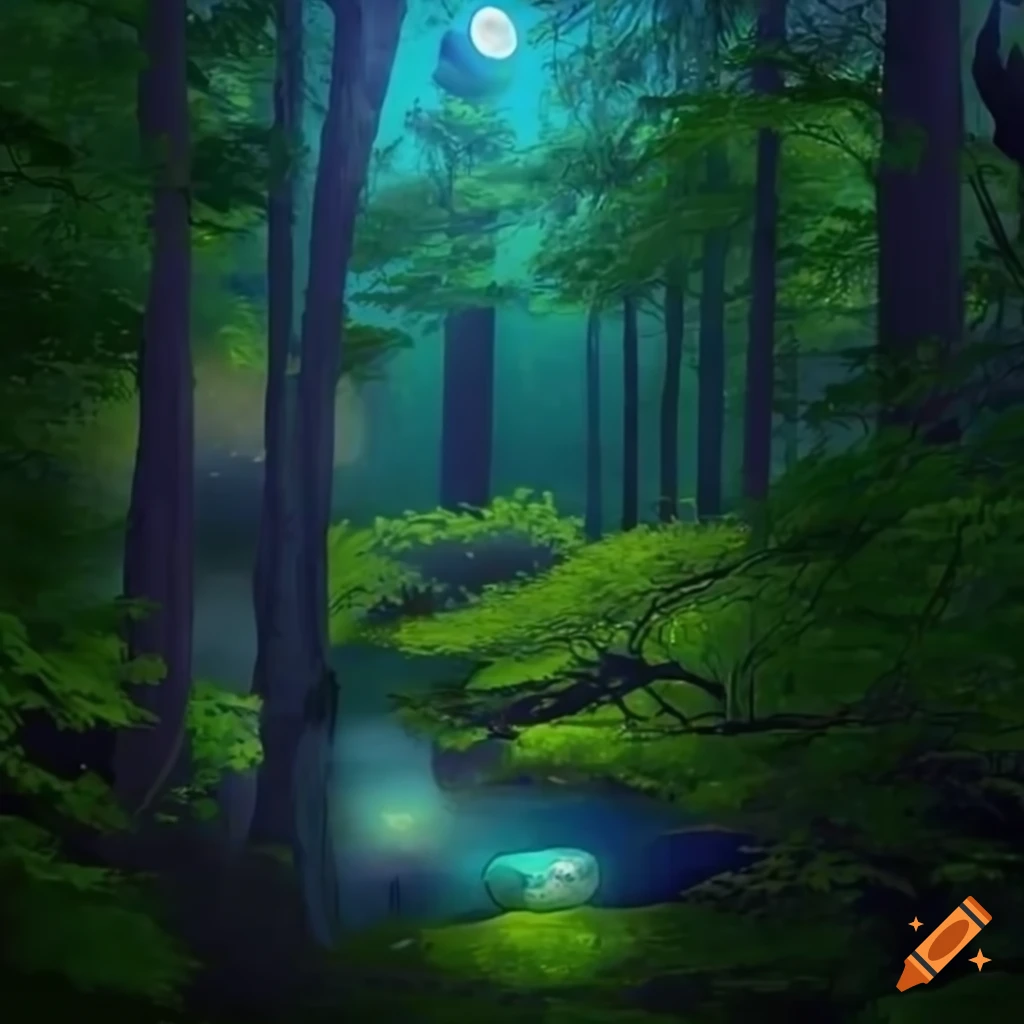 Enchanted forest with a majestic Black Labrador Retriever under ...