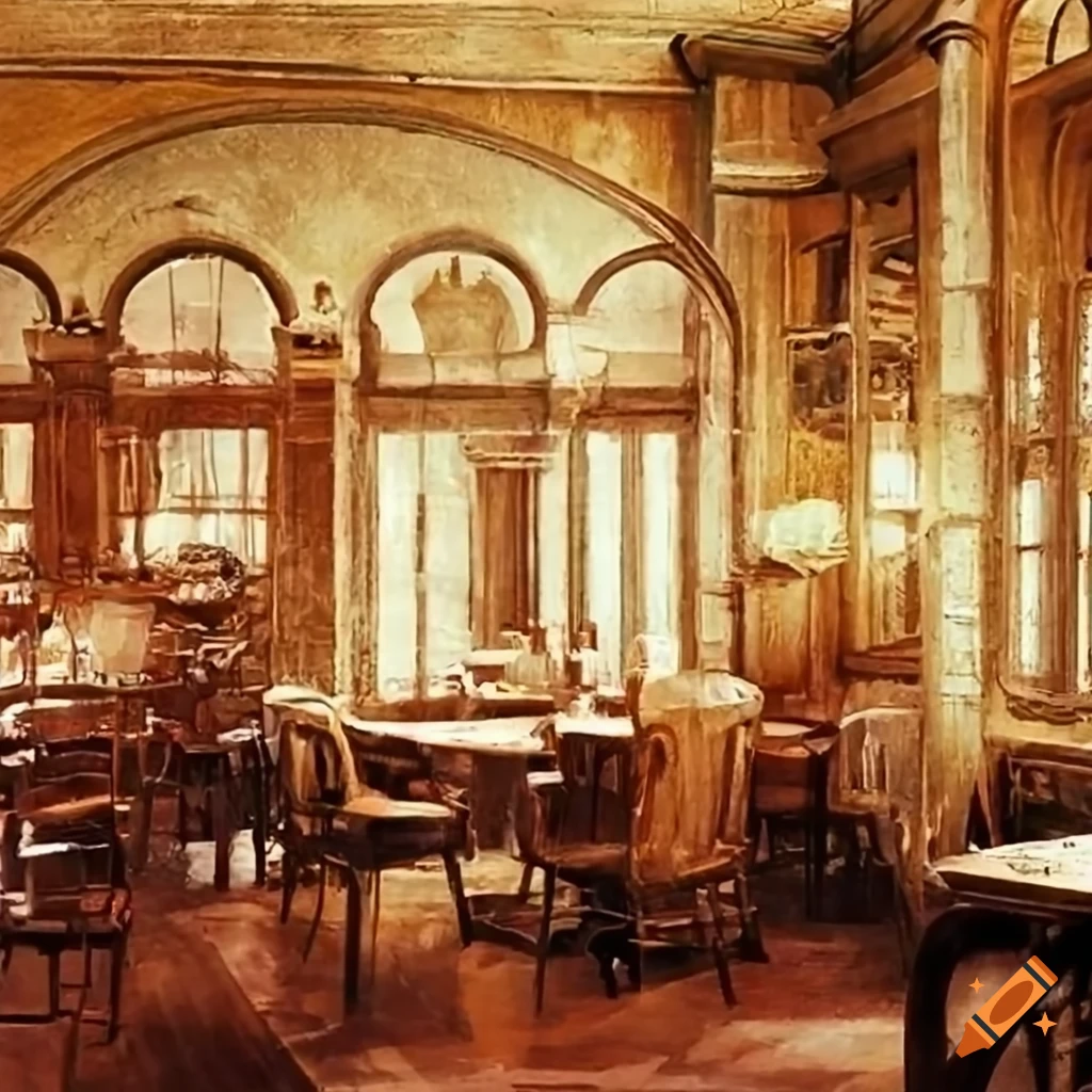 Classic 1920s cafe interior on Craiyon