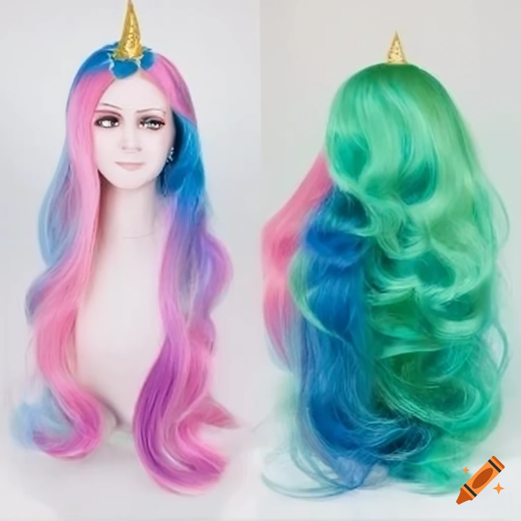 Princess celestia wig on a white background on Craiyon