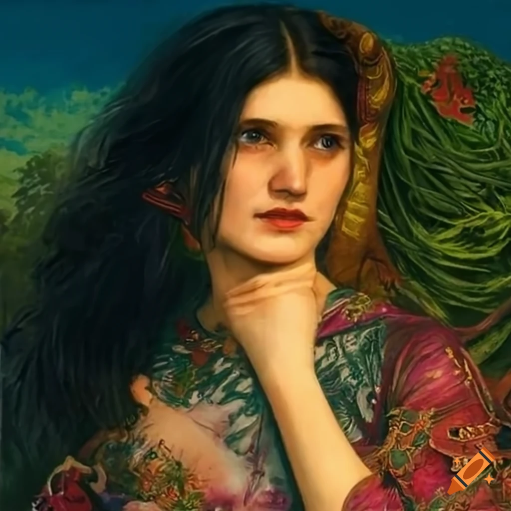 Painting of mythical Ukrainian Nyavka and Irish Selkie with Celtic and ...