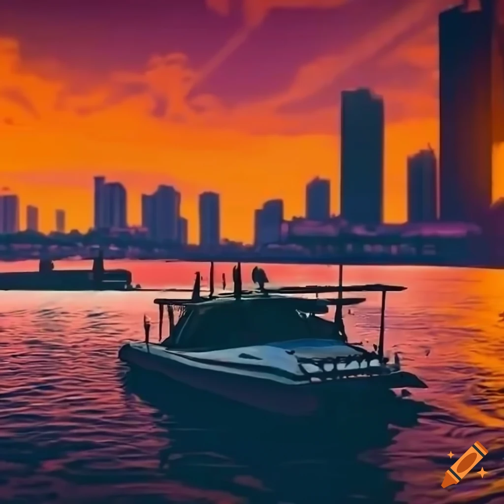 Gta 5 loading screen landscape with miami on Craiyon