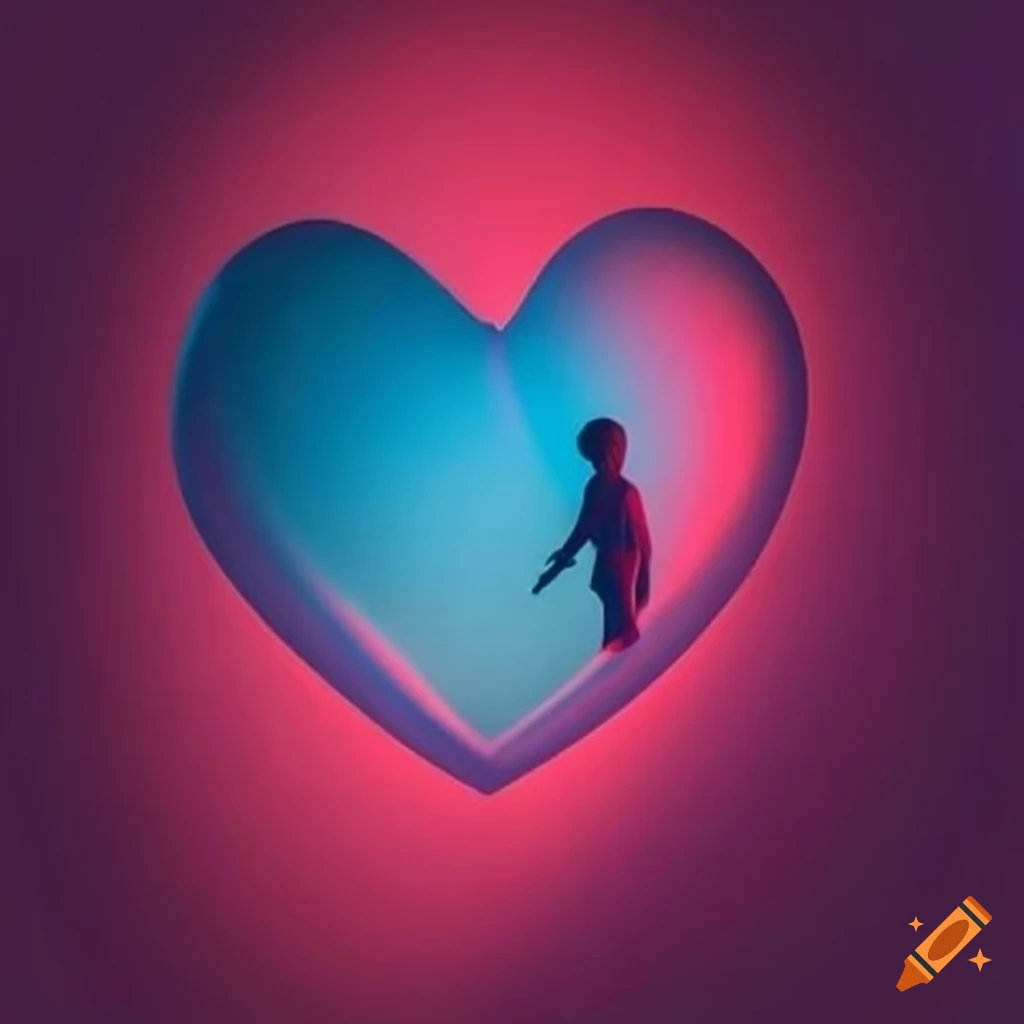 Conceptual art of a person trapped inside an empty heart on Craiyon