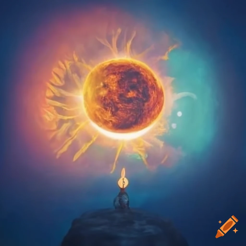 Sun next to the moon on Craiyon