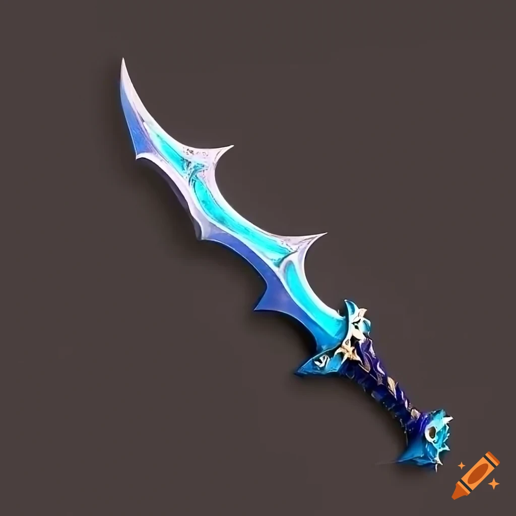 Magic curved fantasy sword on Craiyon