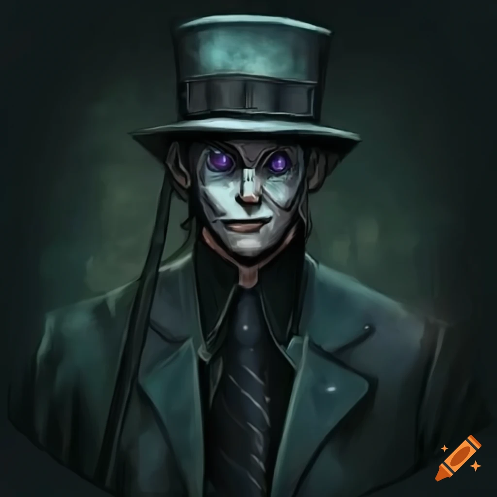 Spade card marksman with mask and top hat on Craiyon