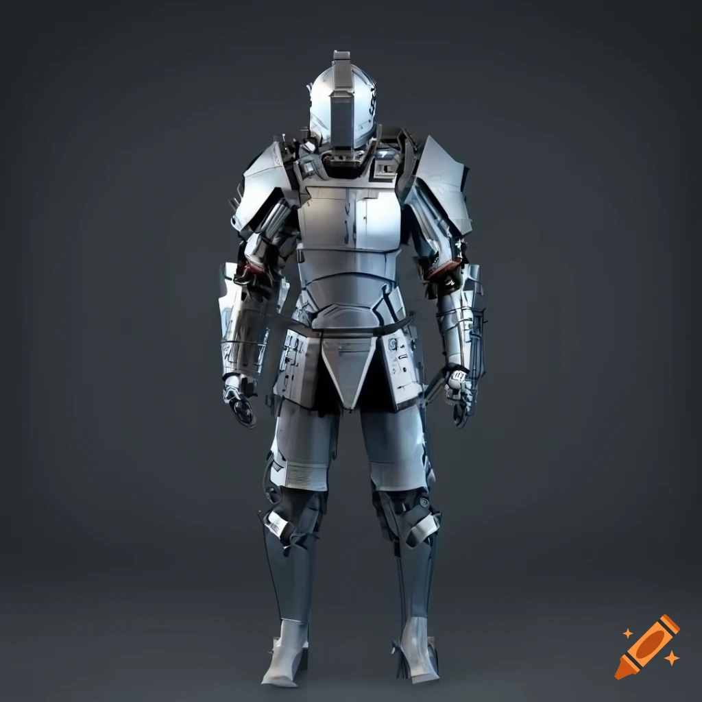 Futuristic knight in bio-mechanical armor in a horror style on Craiyon